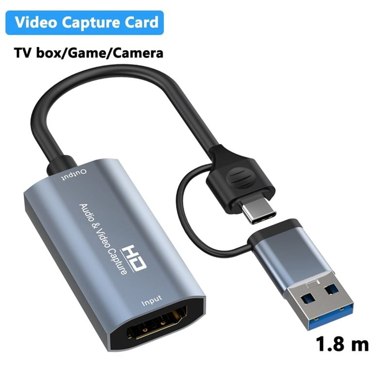 4K -Compatible to Type-C+USB Video Capture Card 1080P USB Computer Game ...