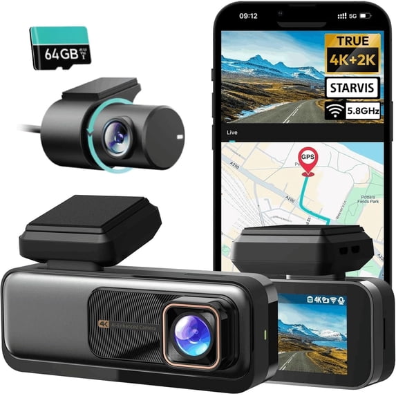 4K Dash Cam Front and Rear, 170? Wide 4K+ Dashcam with ADAS, Night ...