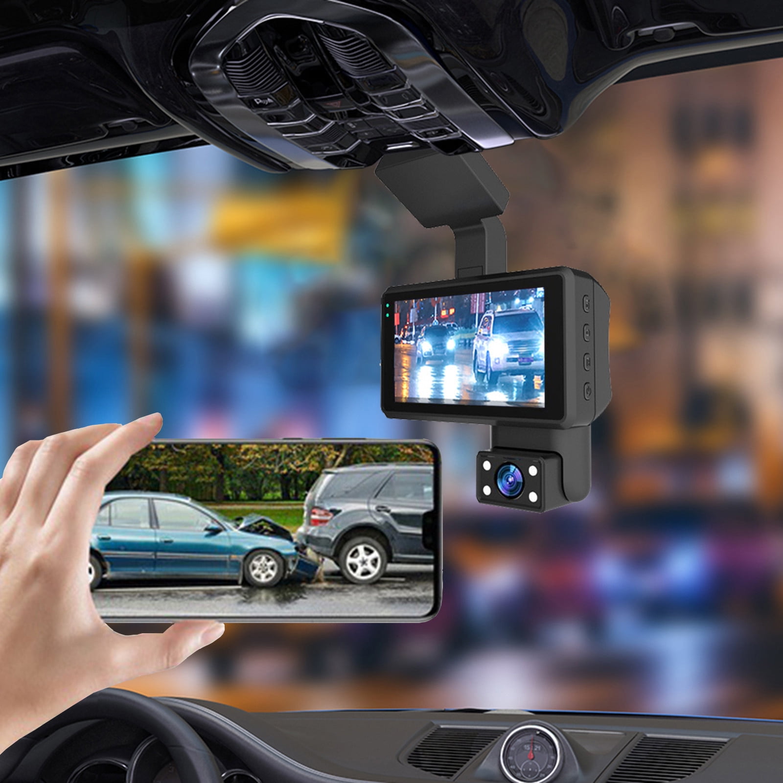 4K Dash Cam Qwtwty Dash Cam With WiFi 1080P FHD DVR Car Driving ...