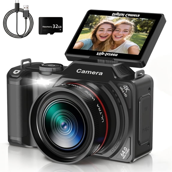 4K Digital Camera/2025 Latest Autofocus 64MP Vlogging Camera/32G Card ...