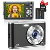 4K 48MP Digital Camera with Wide-Angle Lens, 180° Flip Screen and 32GB ...