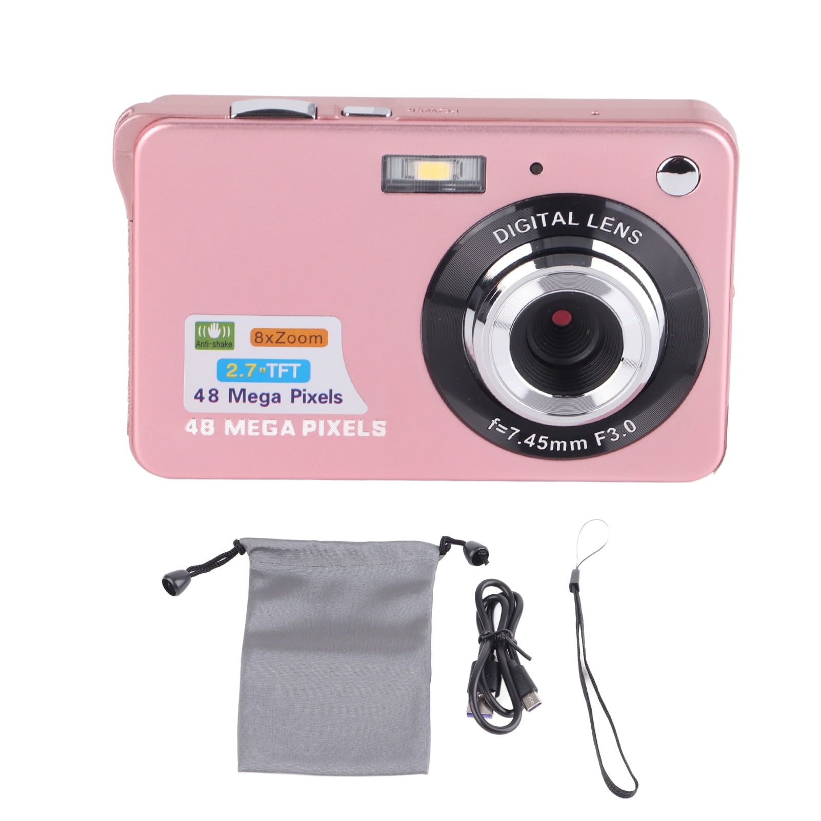 4K Digital Camera, 48MP, 2.7in LCD Display, 8x Zoom, Anti-Shake ...