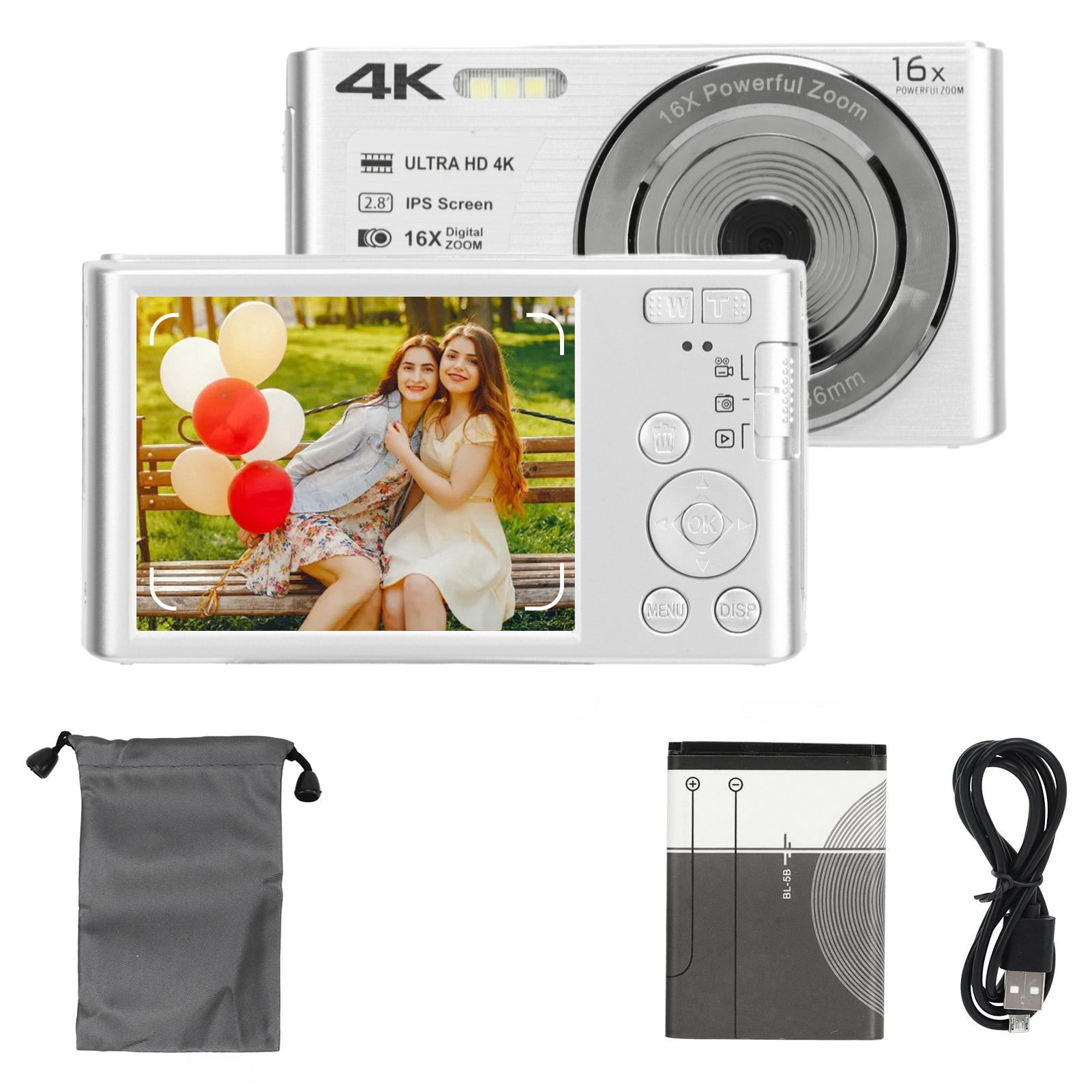 4K Digital Camera 48MP 2.8 Inch 16X Digital Zoom Portable Compact ...