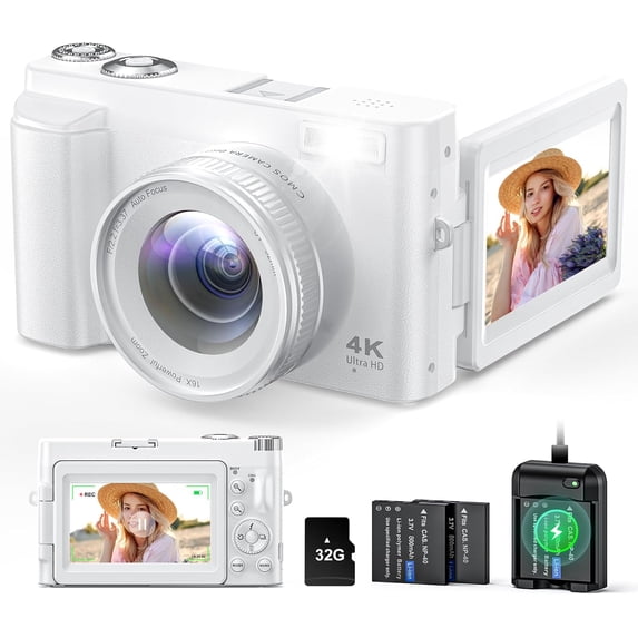 4K Digital Camera, 48MP Autofocus Anti-Shake Vlogging Camera for ...