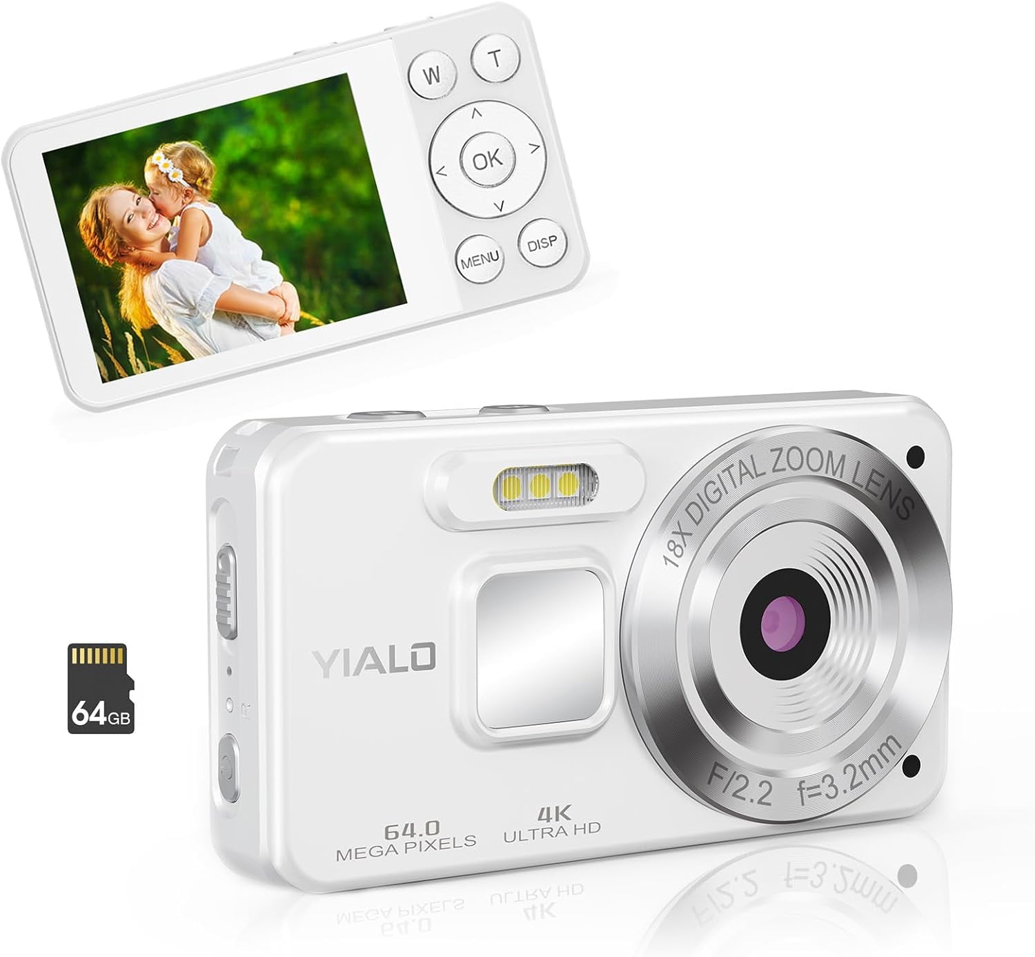 4K Digital Camera, 64MP Auto Focus Vlogging Camera with 64GB SD Card ...