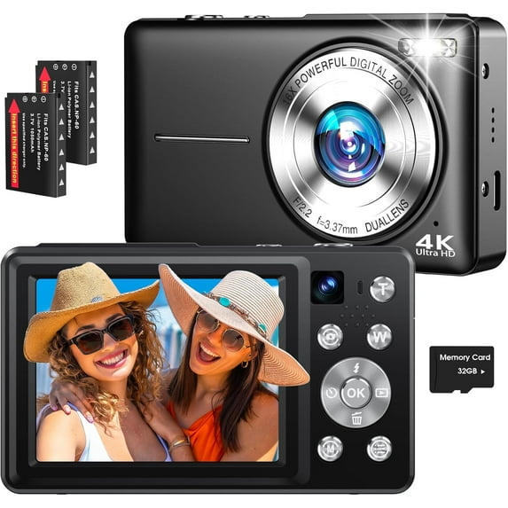 4K Digital Camera, 64MP Autofocus Vlogging Camera with Dual Lens, 16X ...