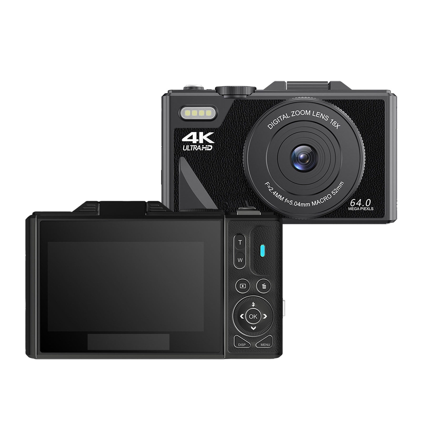 4K Digital Camera 64MP FHD Digital Point And Camera With 3 Inch Screen ...