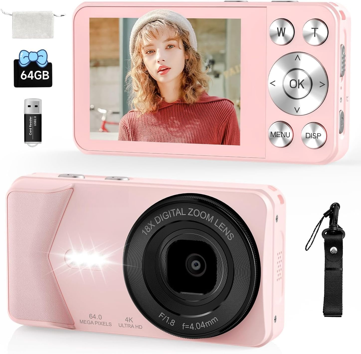 4K Digital Camera, 64MP Point and Shoot Digital Camera with Autofocus ...