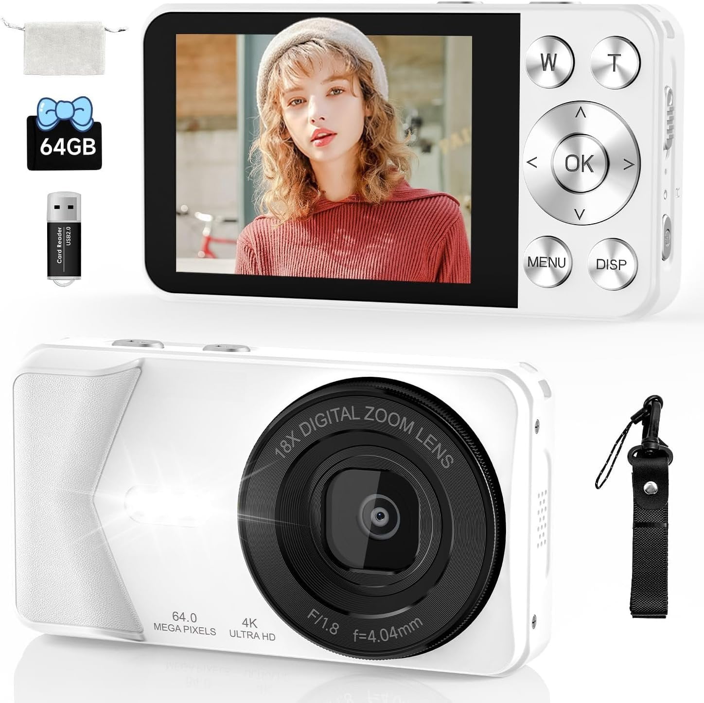 4K Digital Camera, 64MP Point and Shoot Digital Camera with Autofocus ...