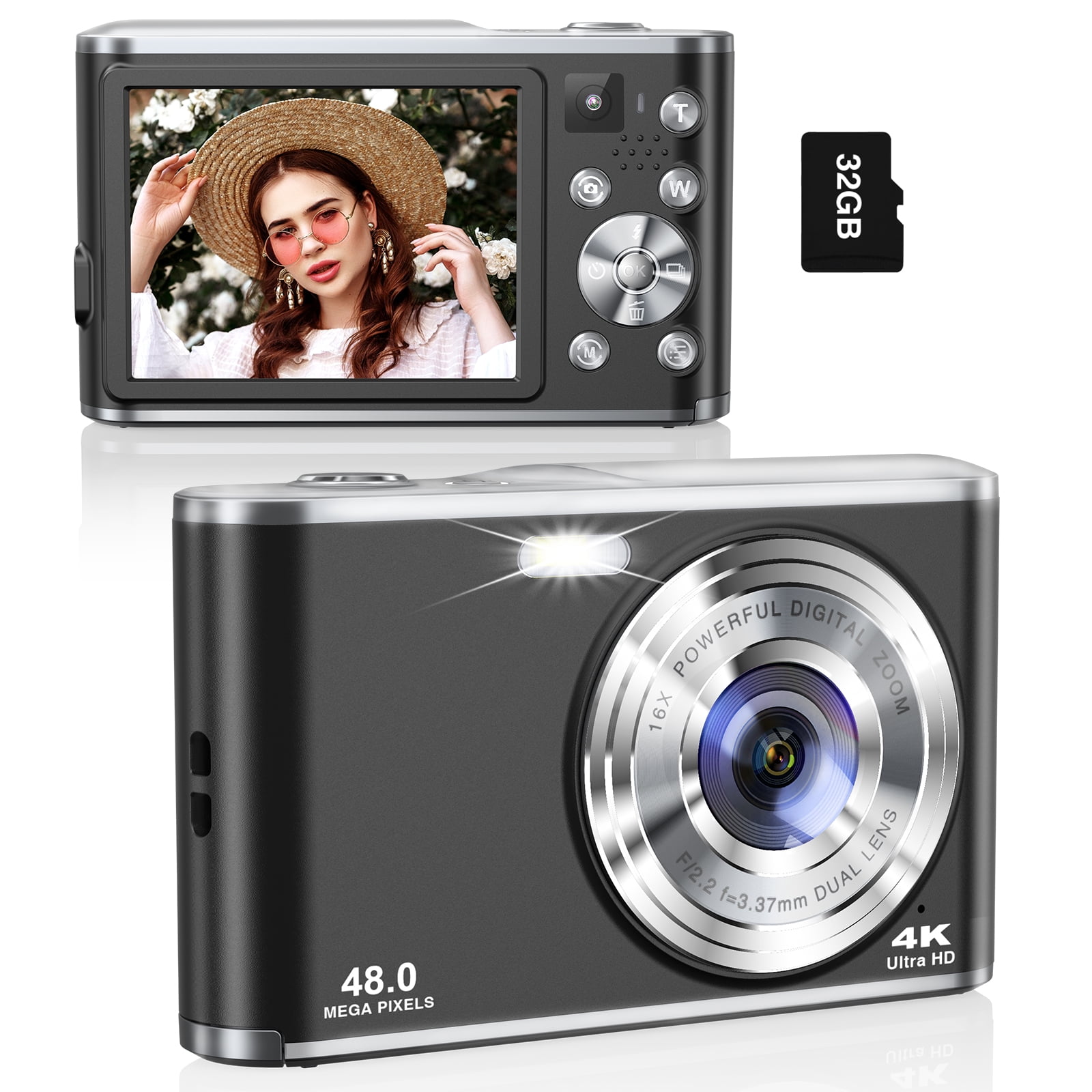 4K Digital Camera, Autofocus 48MP Vlogging Camera with Dual Camera,16X ...