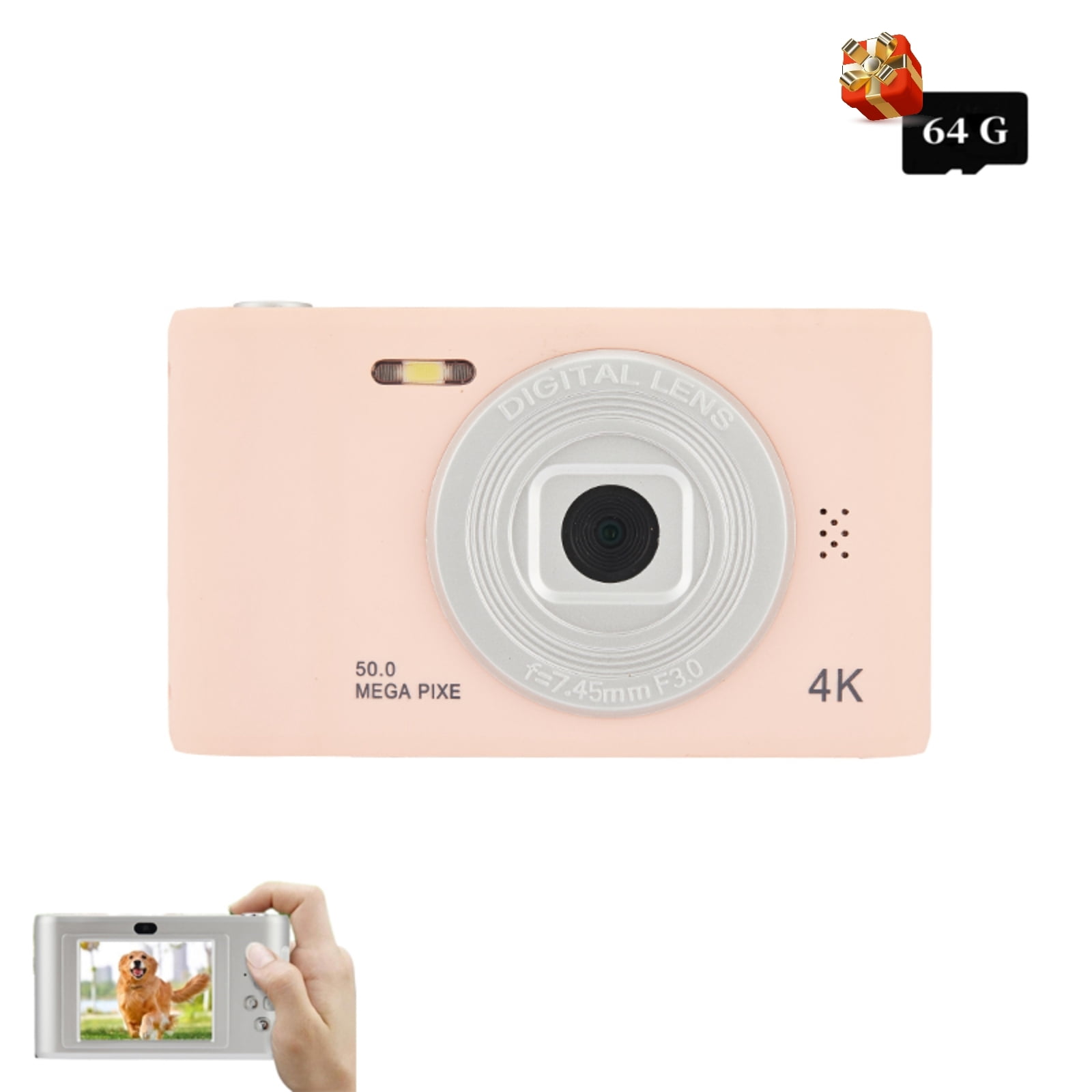 4K Digital Camera, Autofocus 50MP Camera with 64G Card, Digital Point ...