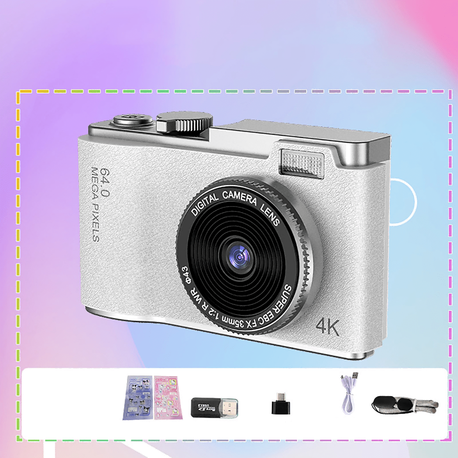 4K Digital Camera for Photo, Portable Retro Camera Set Compact Retro ...