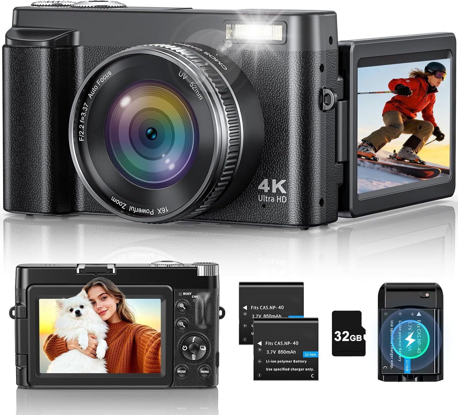 4K Digital Camera for Photography, 48MP Vlogging Camera with Autofocus ...