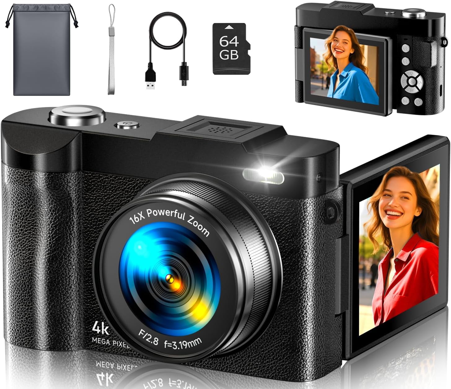 4K Digital Camera for Photography- 50MP Autofocus Vlogging Camera with ...