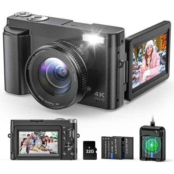 4K Digital Camera for Photography and Video, Autofocus Anti-Shake 48MP ...