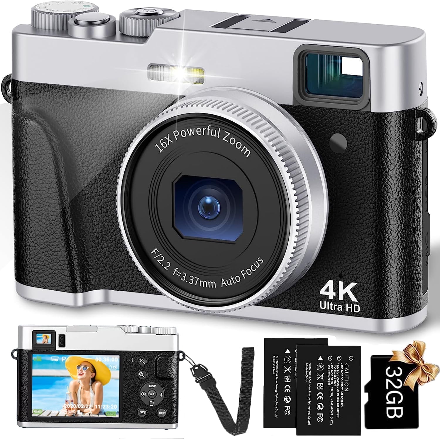 ACTITOP 4K 48MP Vlogging Camera with 16X Autofocus, Anti-Shake ...