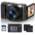 4K 48MP Vlogging Camera with Autofocus, 16X Zoom, Compact Video Camera, Includes 32GB SD Card ...