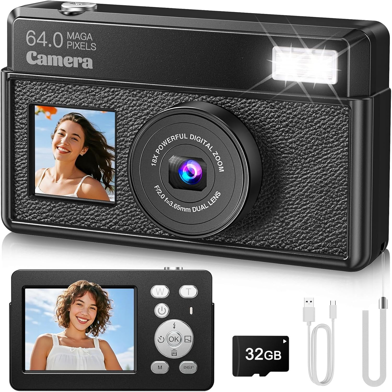 4K Digital Cameras for Photography, 64MP UHD Autofocus Compact Camera ...