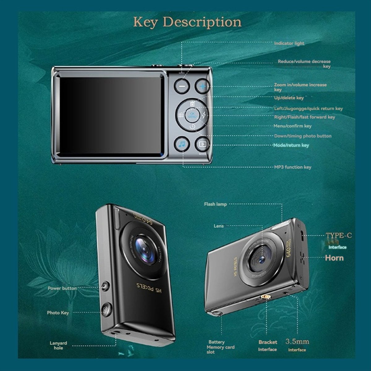 4K Digital Cameras for Photography 64MP Autofocus Anti-Shake Vlog Video ...