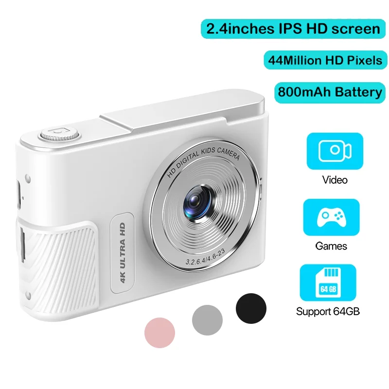 4K Digital Portable Cameras 44MP HD Mini 2.4inches Photo Camera 8X ...
