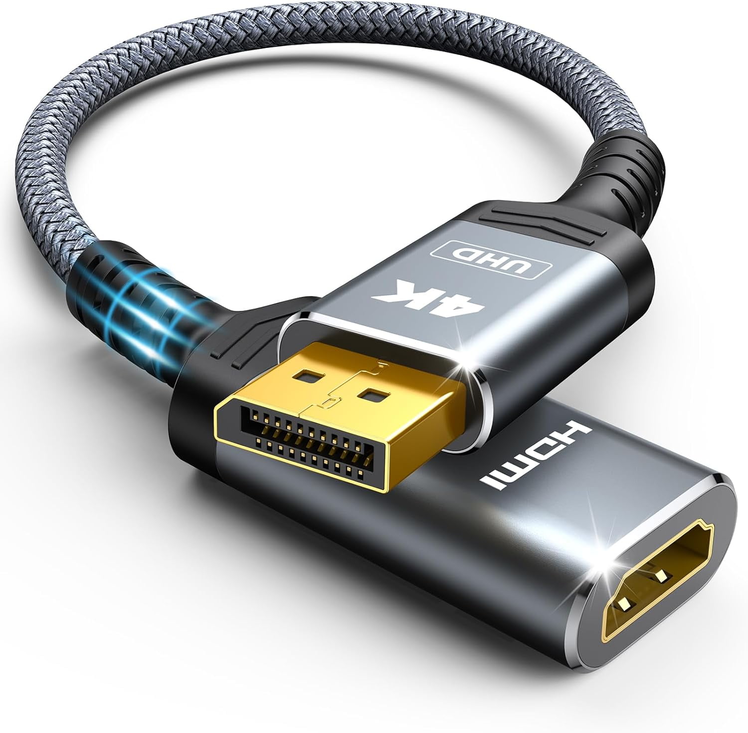 4K Display Port to HDMI Adapter, Uni-Directional DP 1.2 Computer to ...