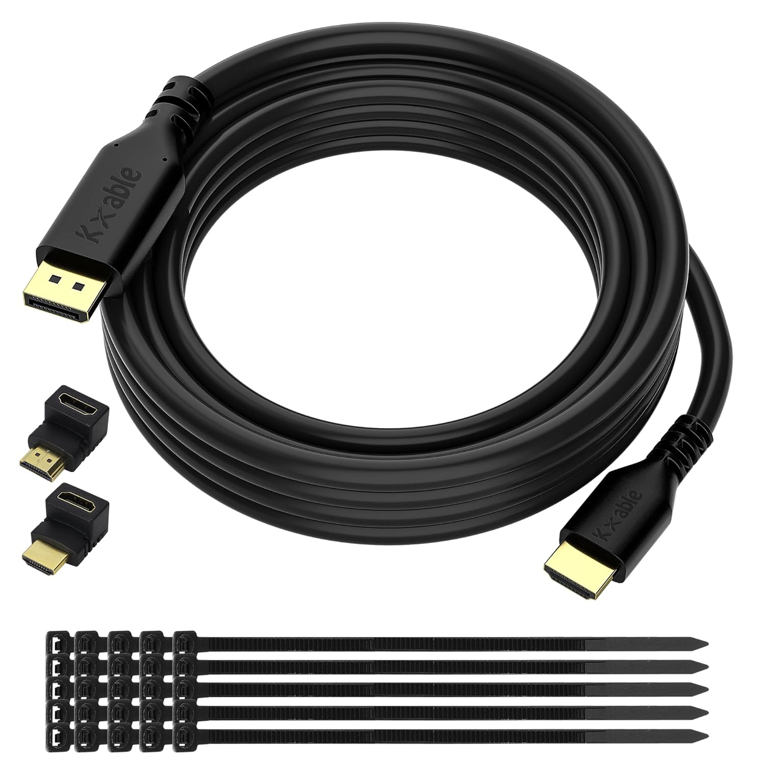 4K DisplayPort to HDMI Cable 20 FT, DP to HDMI Male Video UHD Cable ...