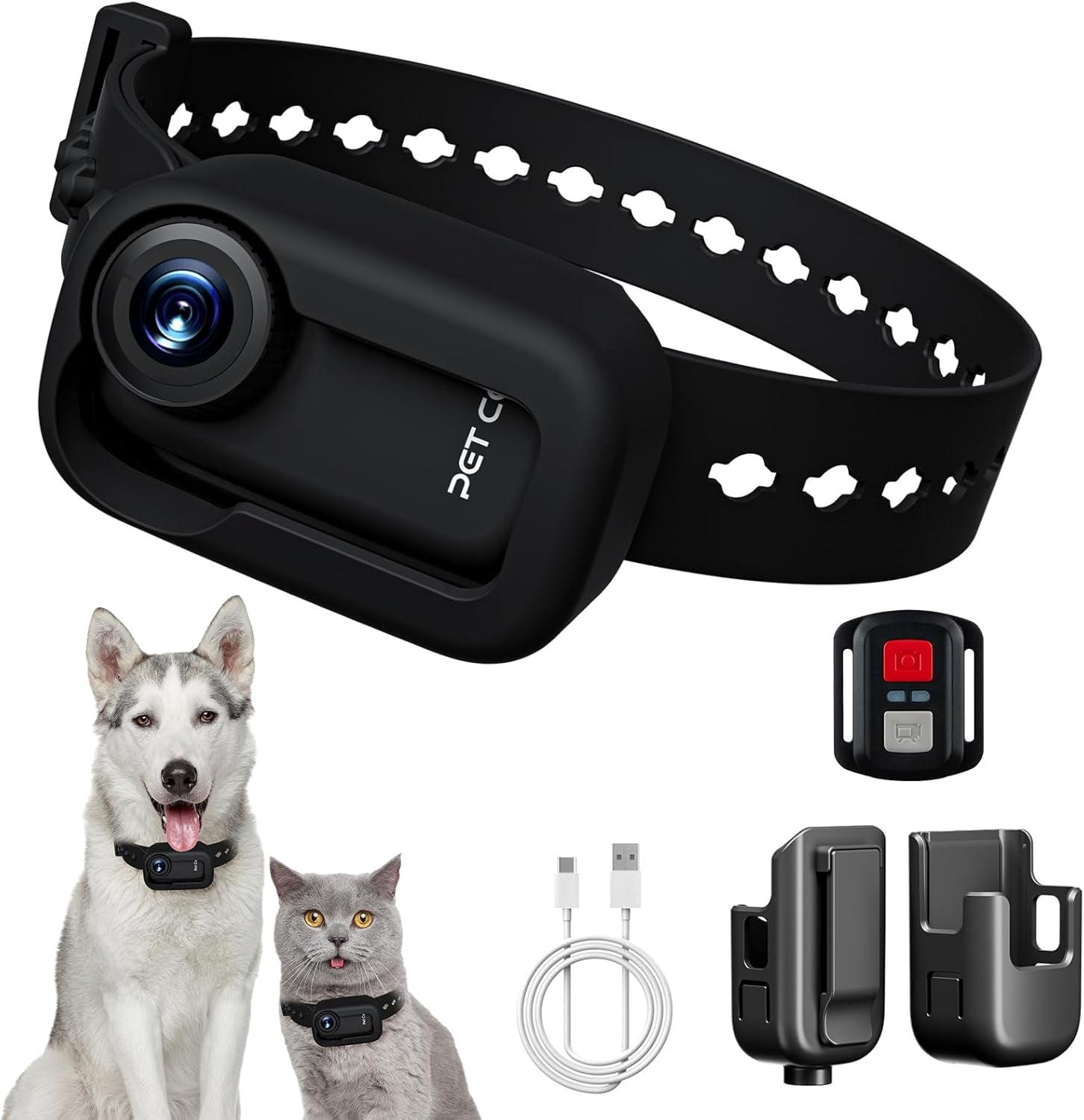 4K Dog Tracker Collar, WiFi Cat Collars Camera Mini Action Camera for ...