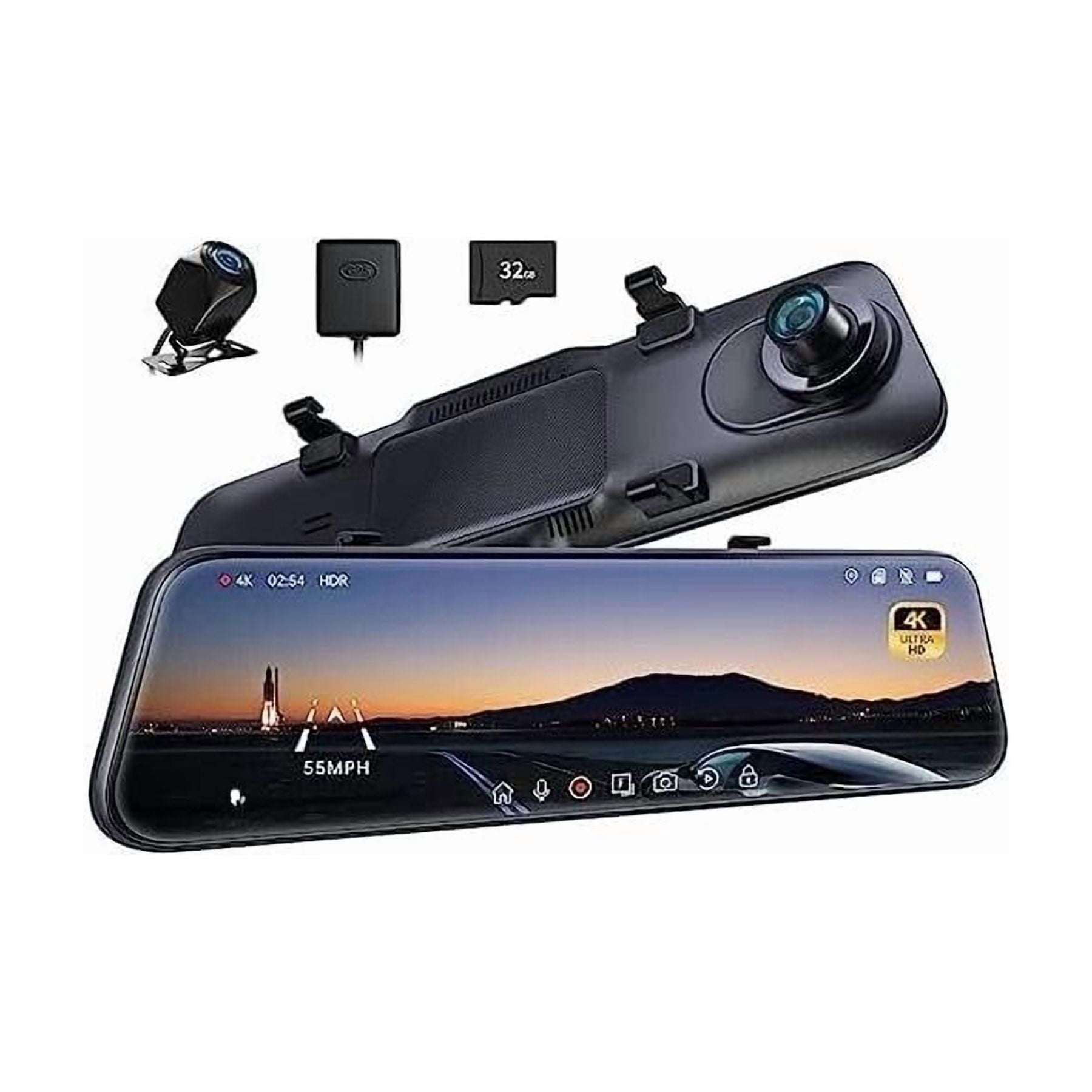 4K Dual Camera Dash Cam Adas Collision Avoidance Voice Control Gps 32G ...