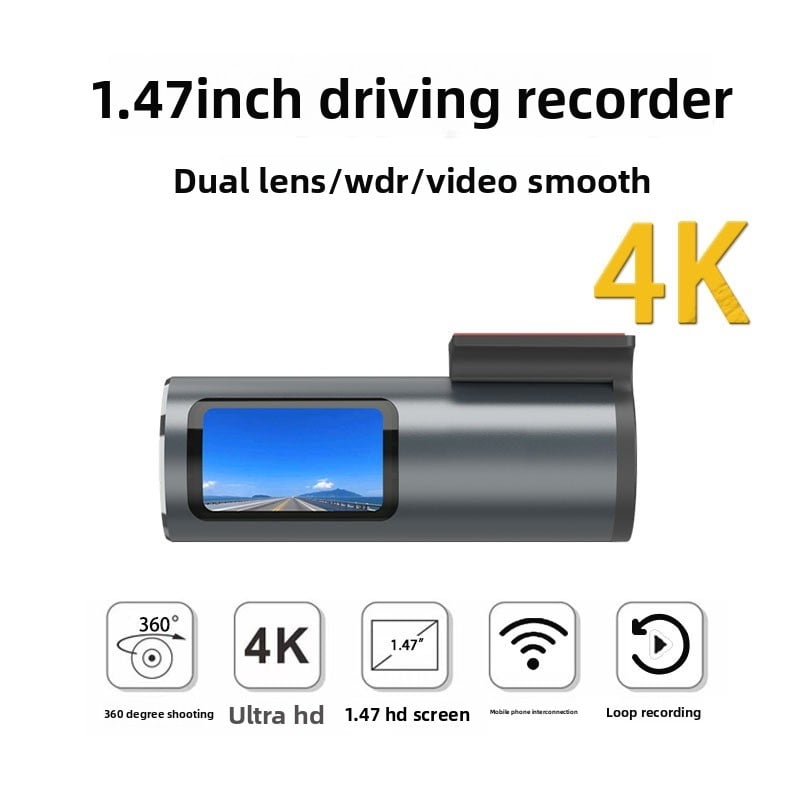 4K Dual Dash Cam Front and Rear with WiFi, 128GB Card, 170° Wide Angle ...