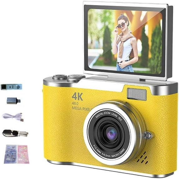 4K Foldable Screen Student Camera, 2025 Upgrade Portable FHD 4K 48MP ...