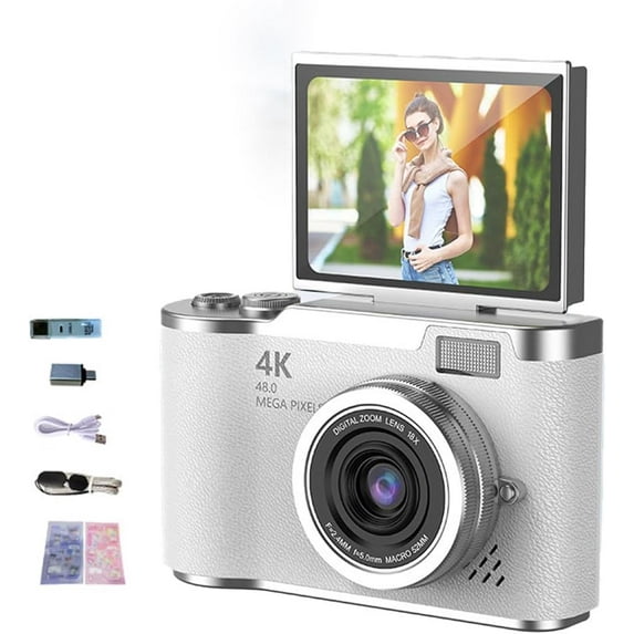 4K Foldable Screen Student Camera, 2025 Upgrade Portable FHD 4K 48MP ...