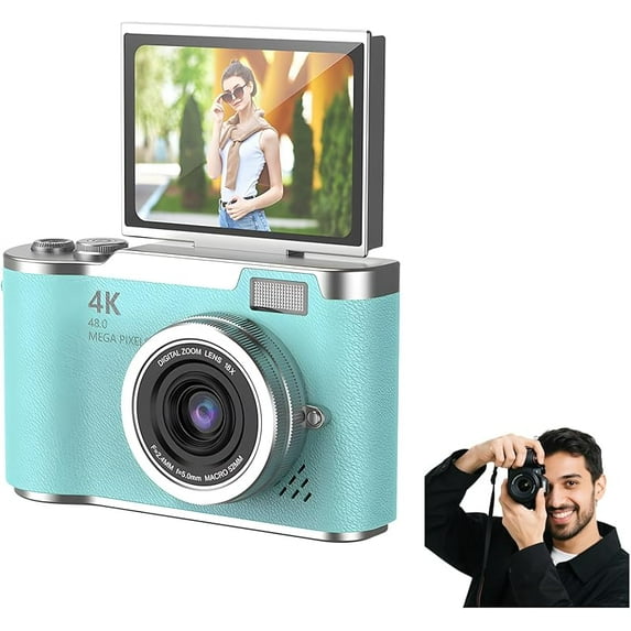 4K Foldable Screen Student Camera, Point and Shoot Digital Cameras with ...