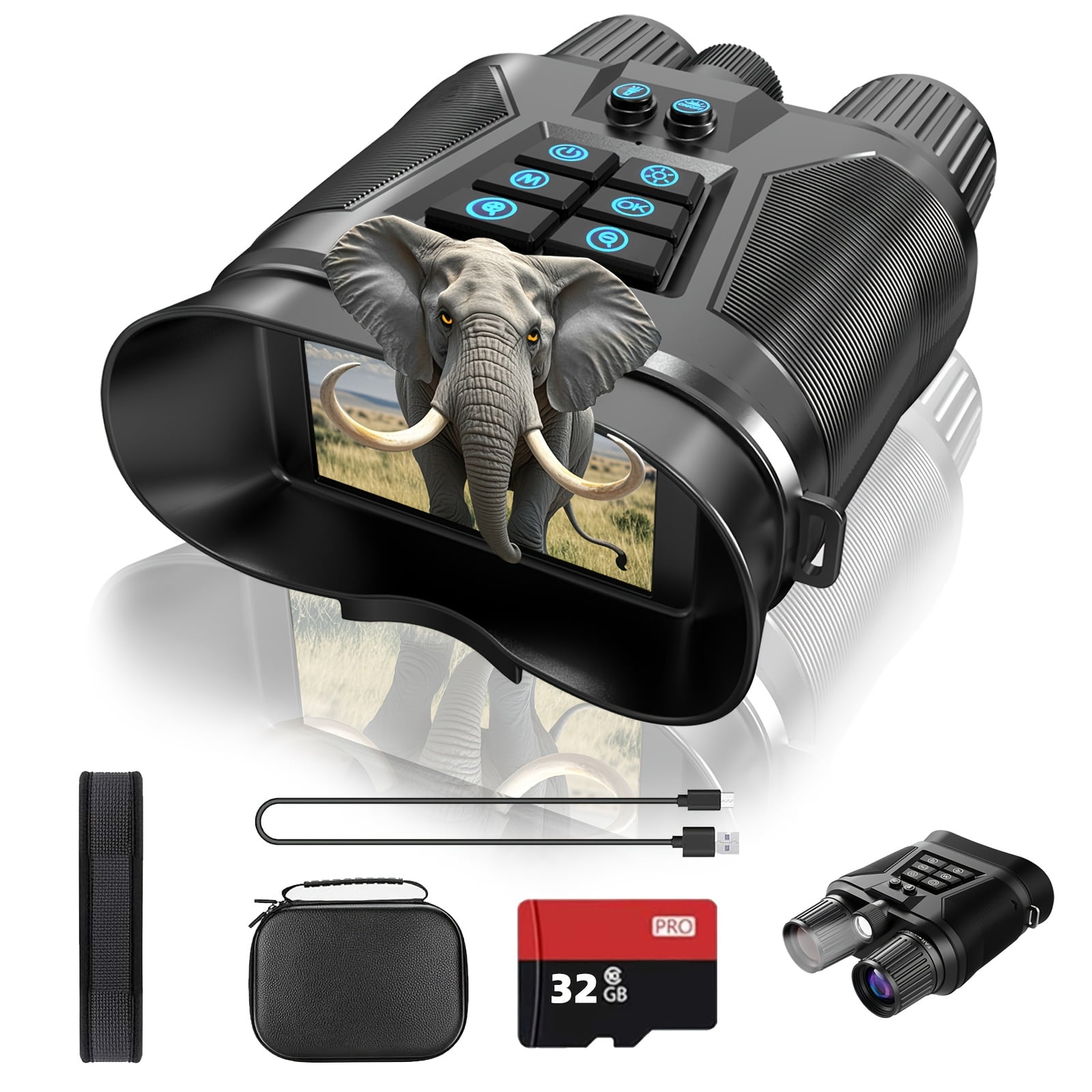 4K Full-Color Night Vision Goggles - 8X Digital Zoom, 5000mAh ...