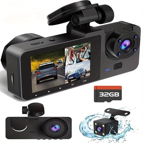 [4K Full HD Car Camera] 4K Full HD 3-Channel Driving Recorder - Front ...