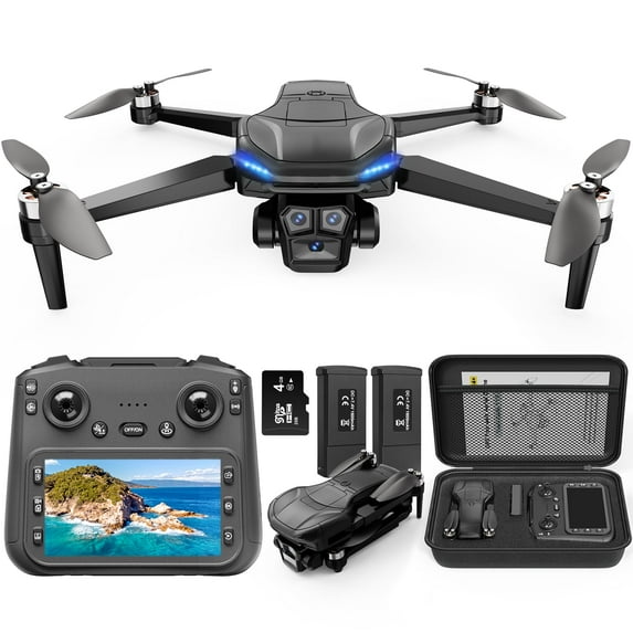 4K GPS Drone with Camera for Adults, Brushless Motor, 4.5" HD Screen ...