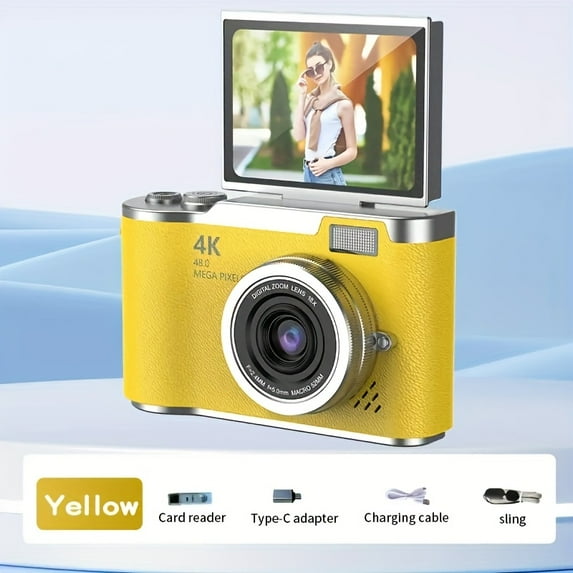 4K HD Digital Camera with 2.4” Flip Screen & Directional - Vlogging ...