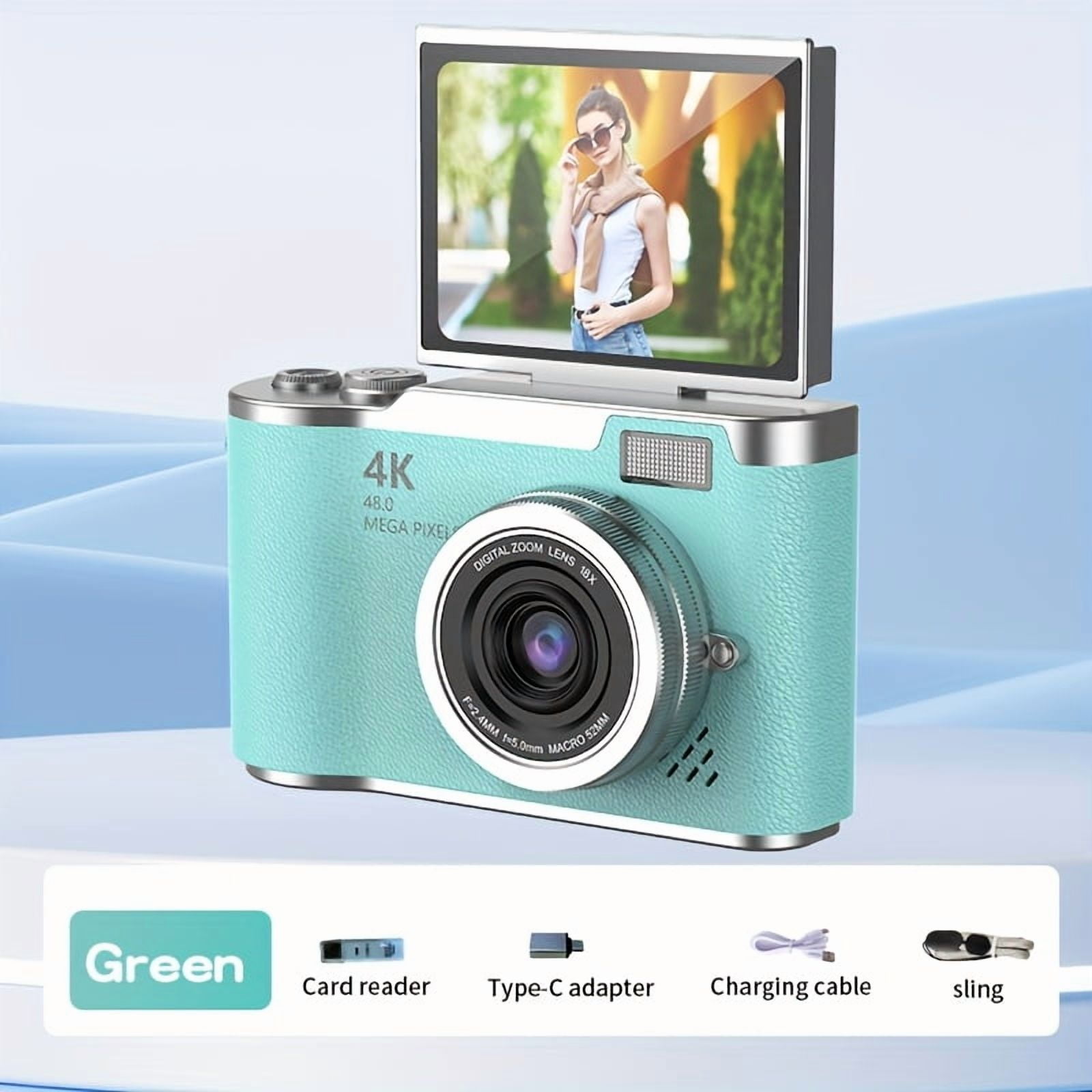 4K HD Digital Camera, 2.4-inch Flip Screen, Professional Camera for ...