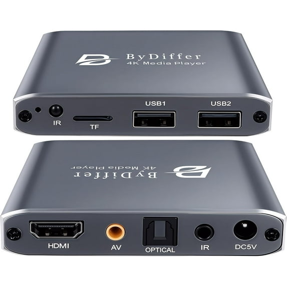 4K HD Digital Media Player, TV MP4 Video Player for USB Drive/Micro SD ...