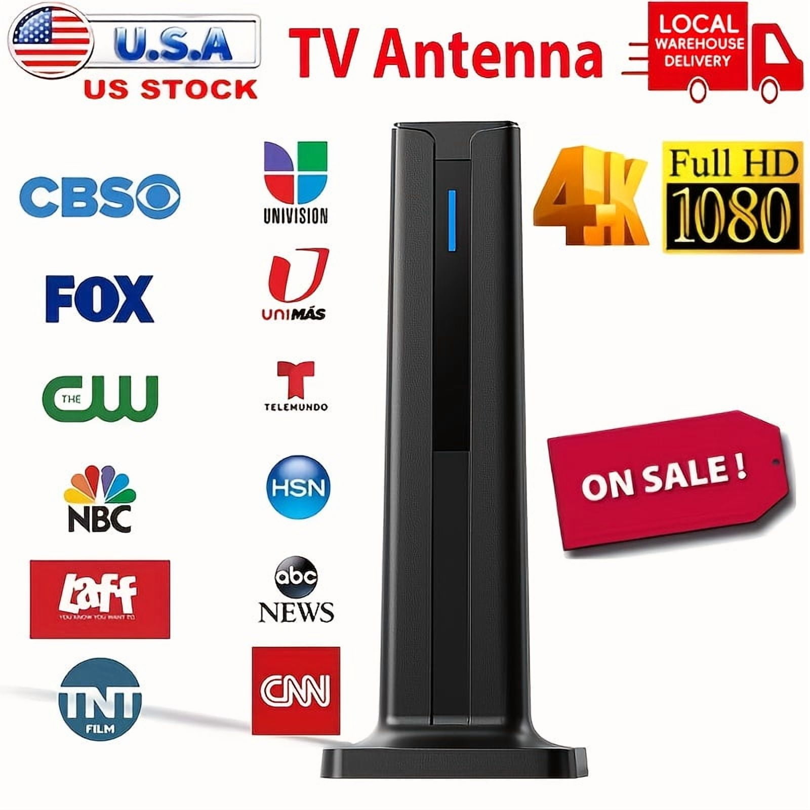 4K HD Digital TV Antenna | Long-Distance 4K/1080P Signal Amplifier 360 ...