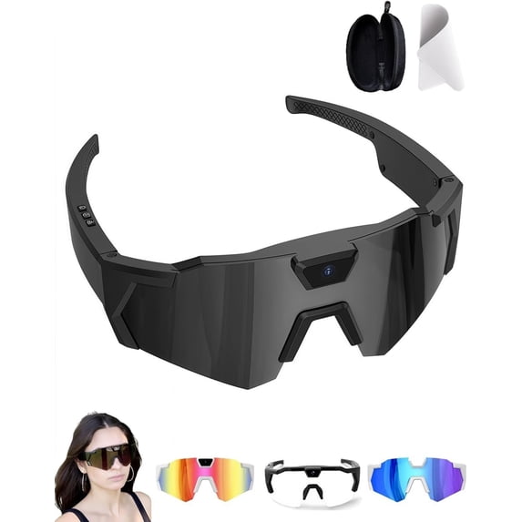 4K HD POV Sports Glasses with Camera, Video Camera Glasses for Outdoor ...