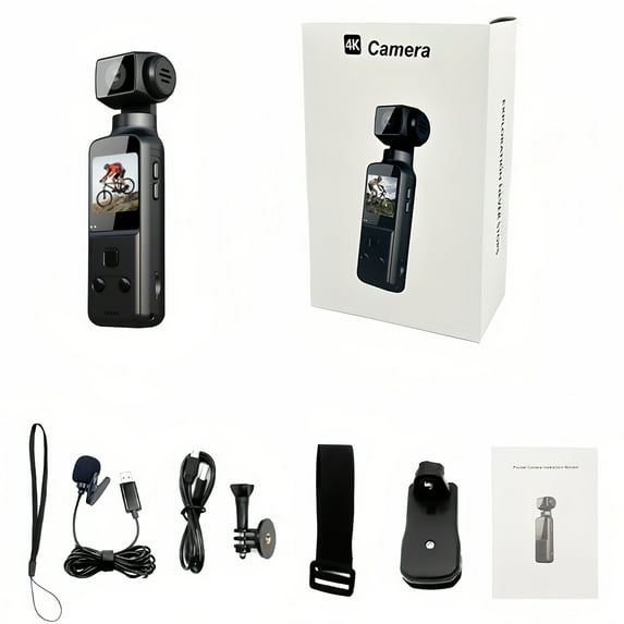 4K HD Vlogging Camera, Pocket-Sized Action Cam with 270° Viewing Angle ...