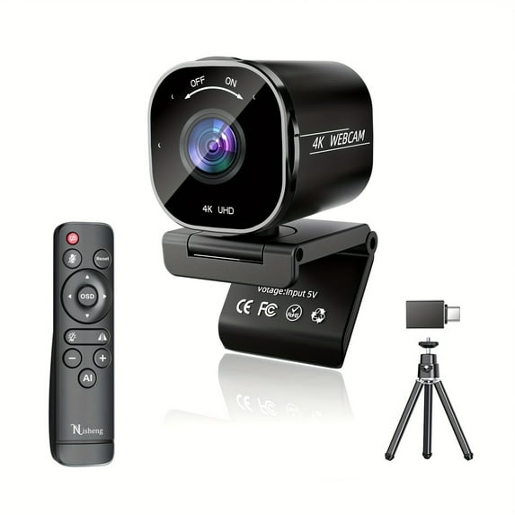 4K HD Webcam with 6x Digital Zoom – Plug & Play, Built-in OSD Menu ...