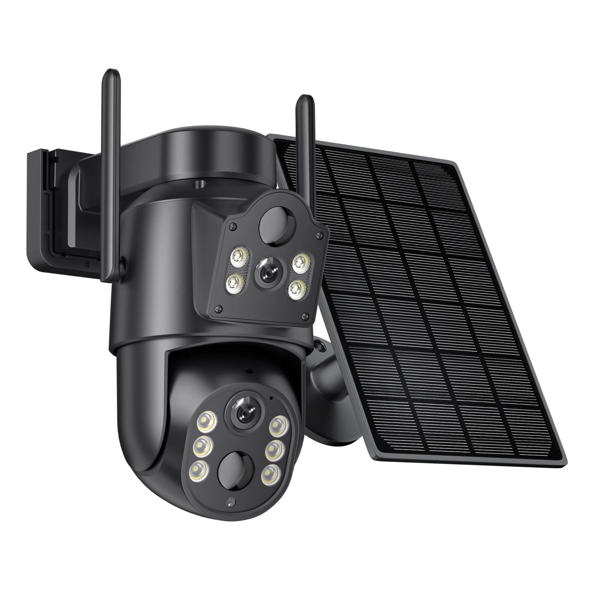 4K HD WiFi Camera Outdoor Built-in Battery Dual Lens 2K Secure Solar ...