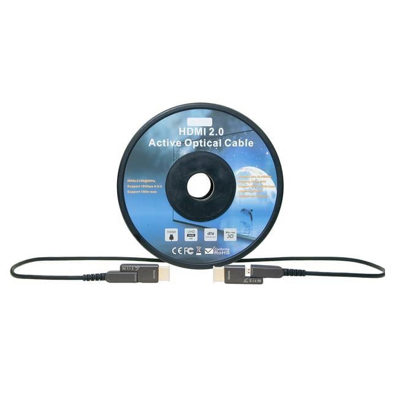 4K HDMI Active Optical Cable (AOC), HDMI Male, w/ 2 detachable ends, 10 ...