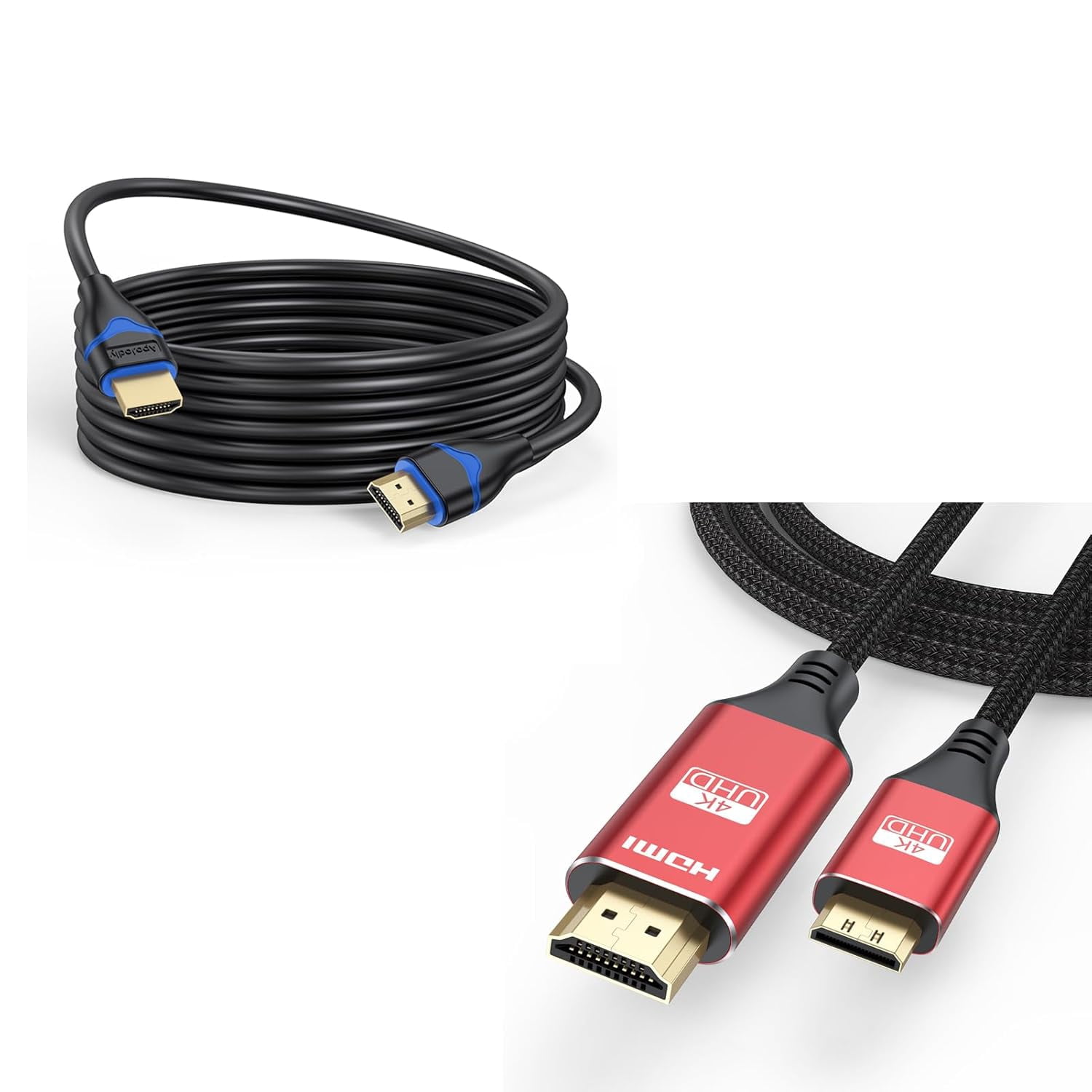 4K HDMI Cable 12FT + Mini HDMI to HDMI Cable 3FT Bundle,High Speed HDMI ...