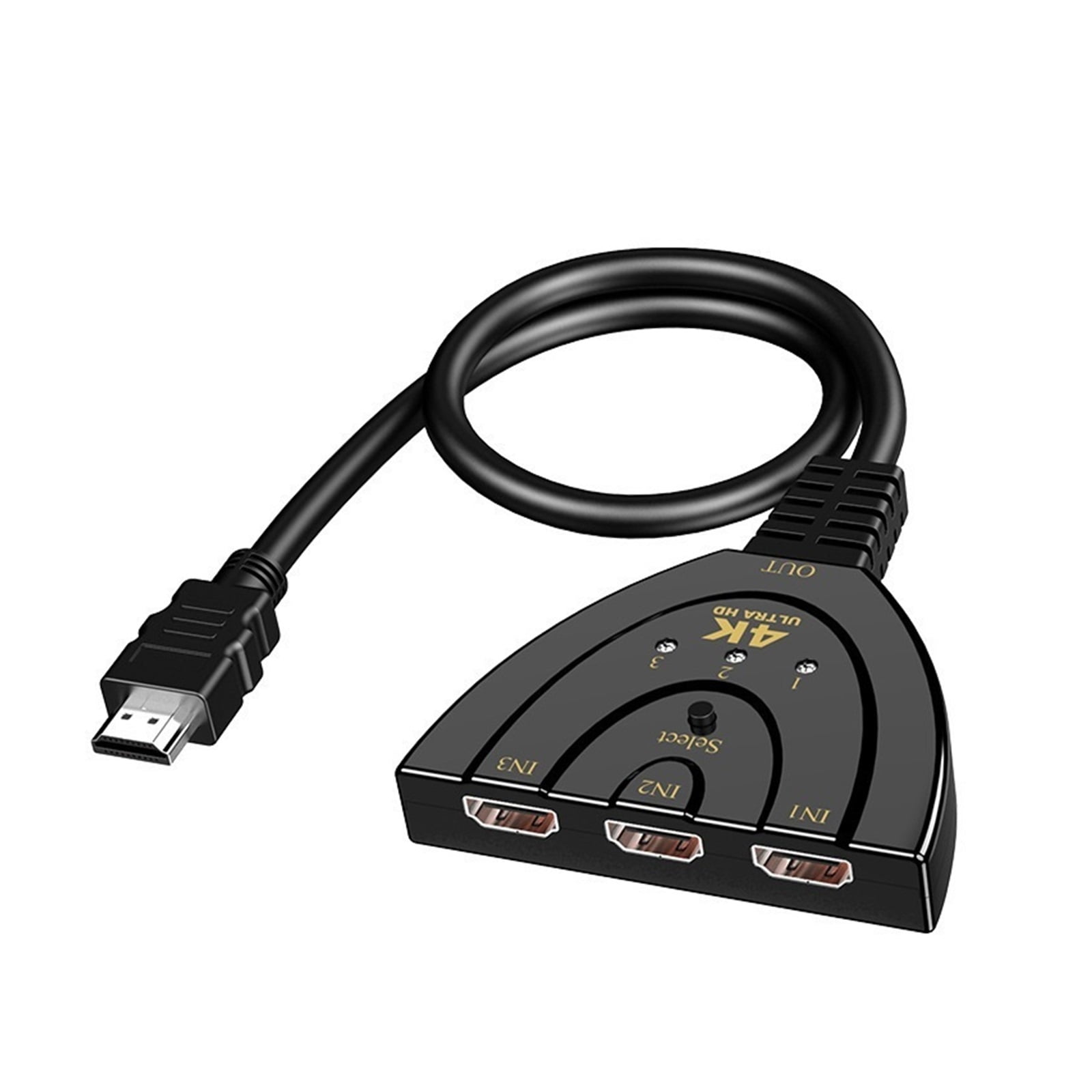 4K HDMI-Compatible Switch KVM Splitter Mini 3 Port VIdeo Switcher Hub for DVD HDMI PC Laptop TV ...