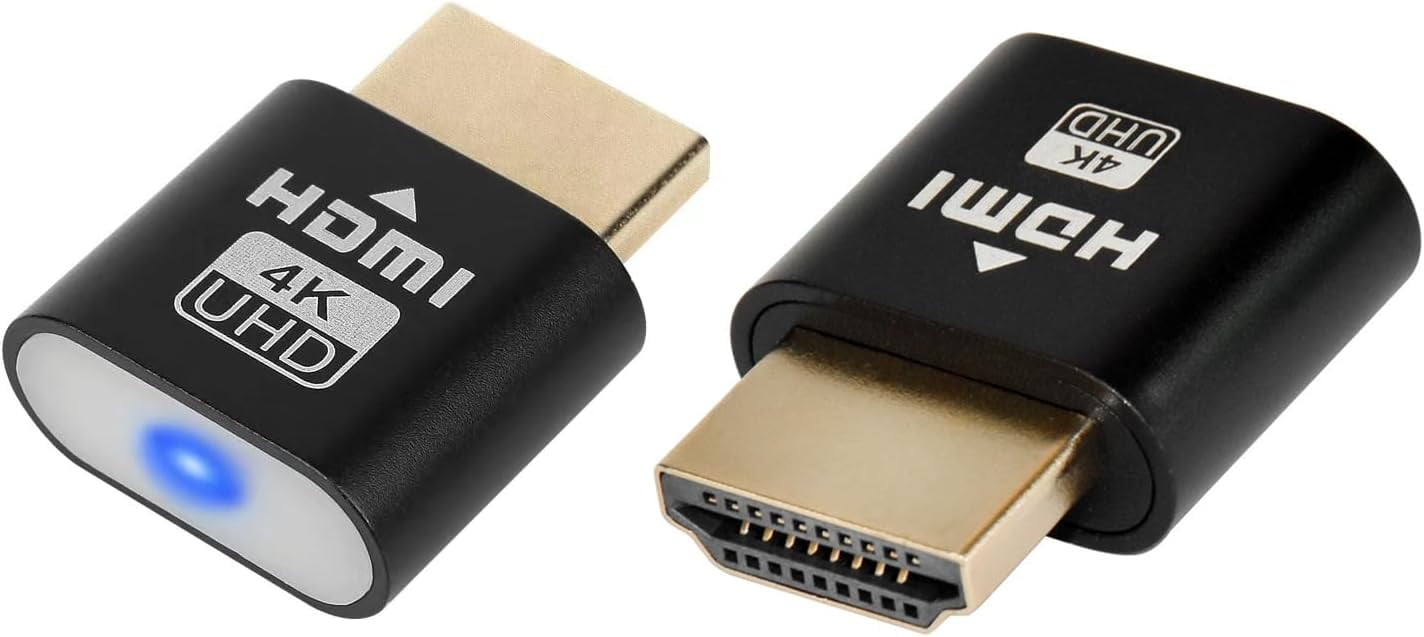 4K HDMI Dummy Plug, Virtual Headless Monitor Display Emulator, Display Adapter Compatible with ...