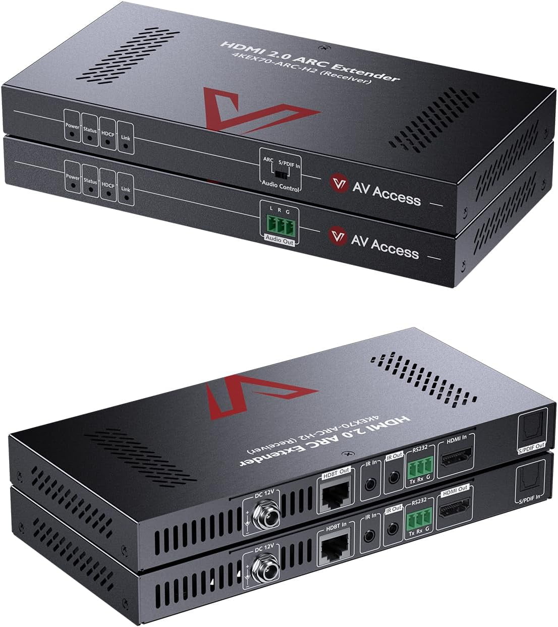 4K HDMI Extender with ARC, HDBaseT Extender w/ SPDIF Audio Extension, 2-Way IR, CEC, PoC & RS232 ...