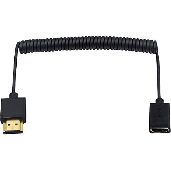 4K HDMI Extension Cable 6FT/1.8M, Coiled HDMI Male to Female Cable ...