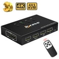 4K HDMI KVM Switch 4-port USB HDMI KVM Switch 4 in 1 Output for ...